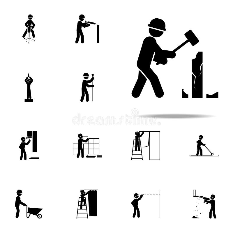Construction, Cement Worker Icon. Construction People Icons Universal ...