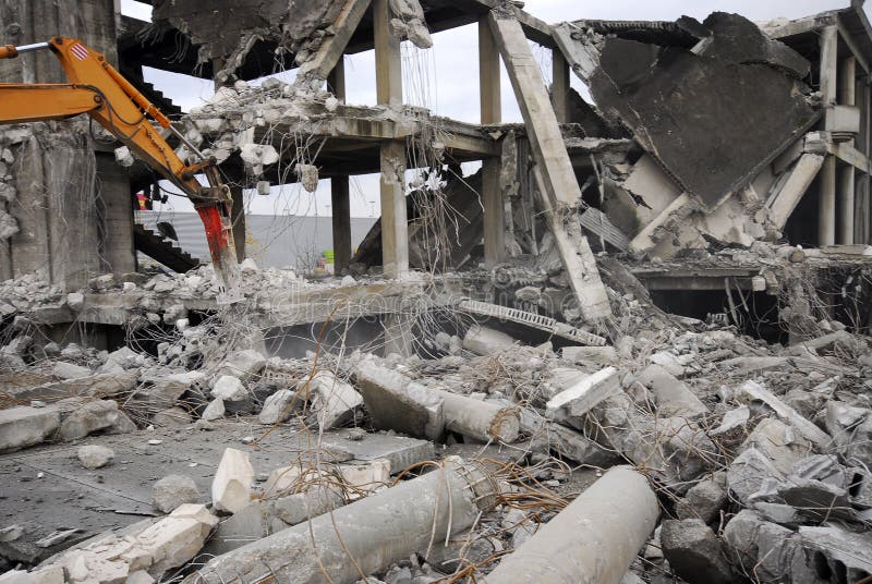 Construction demolition stock image. Image of working - 28435923