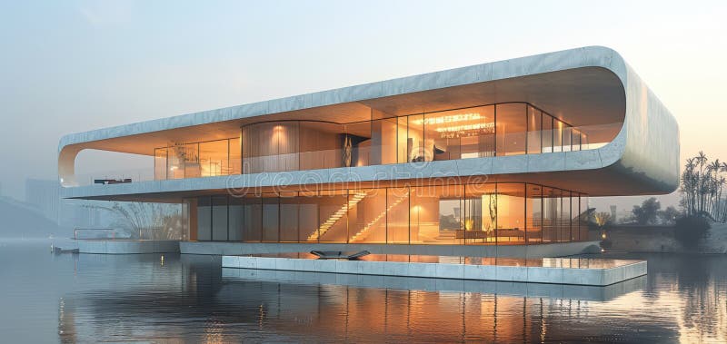 Construction Design Featuring Transparent Layers, Blending Modern Aesthetics with Structural ...