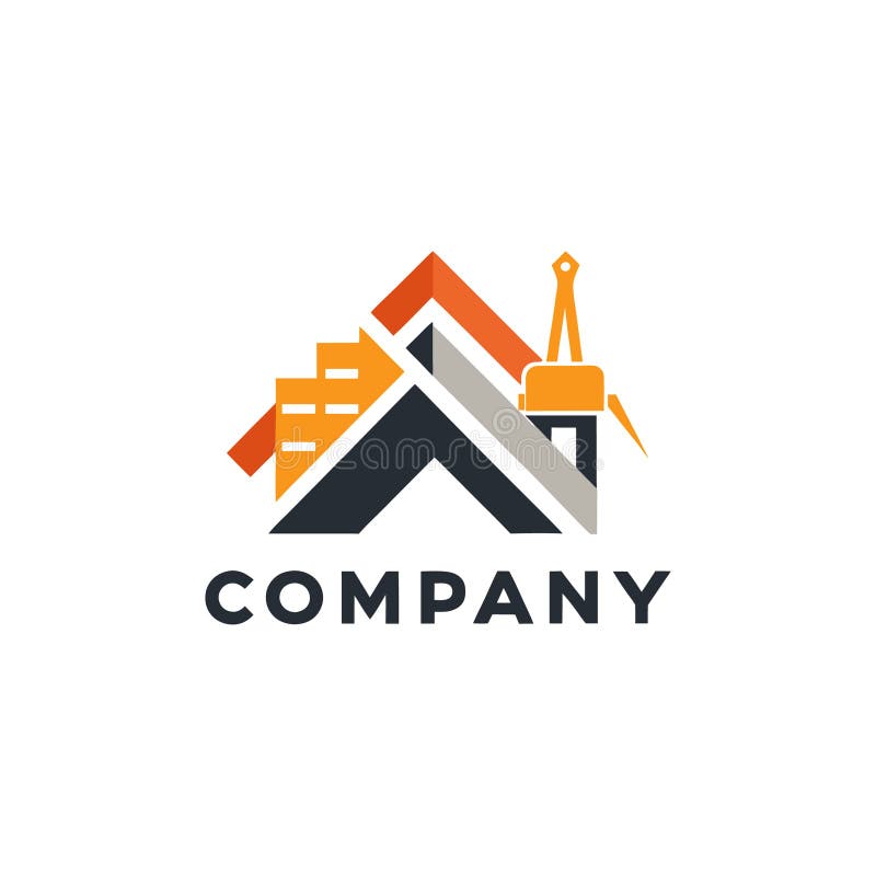 Construction and Design Logo for Home Improvement and Building Stock ...