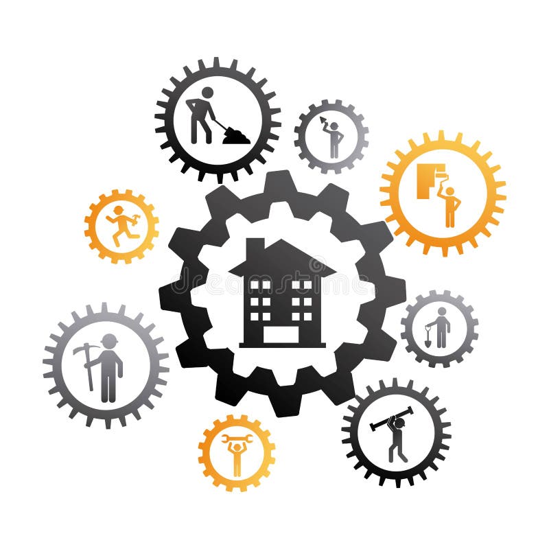 Construction design stock vector. Illustration of human - 39794079