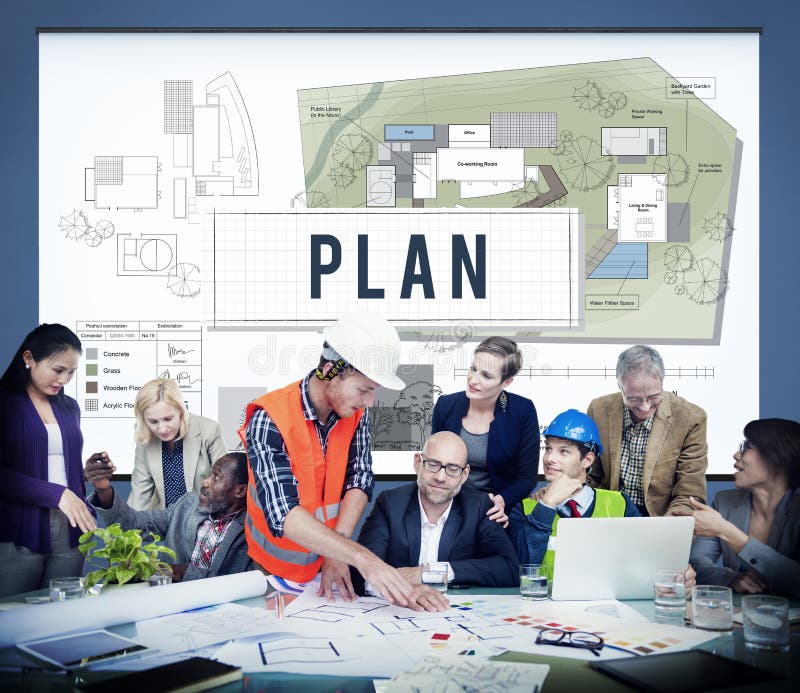 Construction Design Plan Blueprint Planning Concept Stock Photo - Image ...