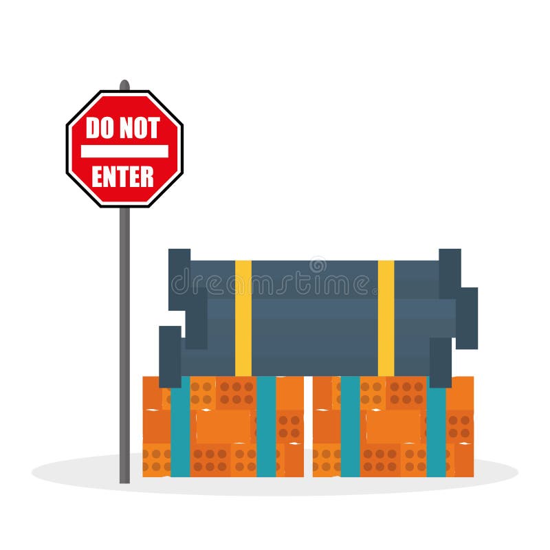 Construction Design. Stop Sign Icon. Repair Concept, Vector ...