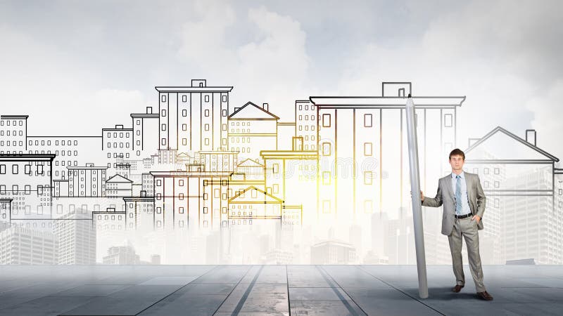 Construction designer stock image. Image of designer - 57817171