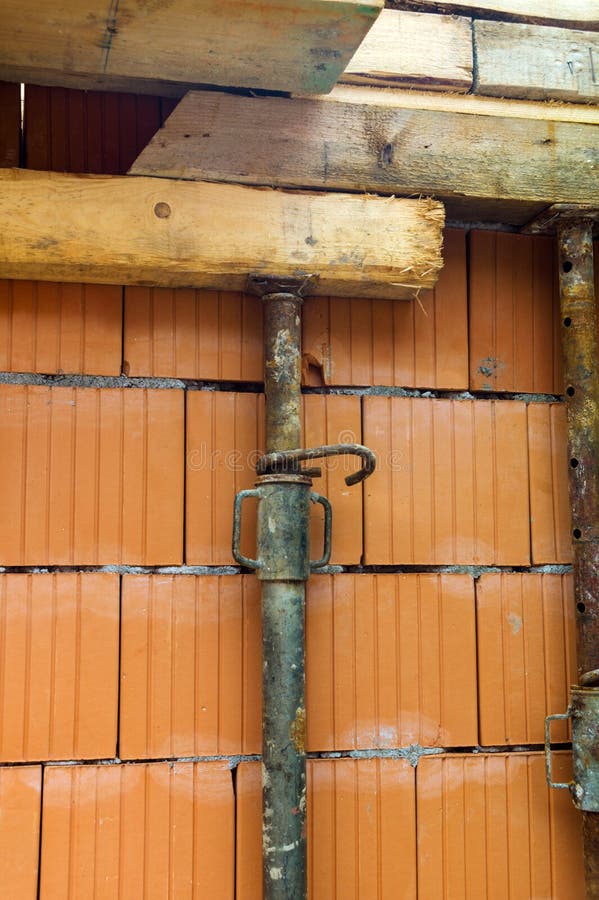 Construction of a Detached House Stock Photo - Image of scaffolding ...