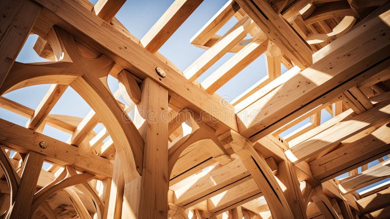 Construction Development Timber Frame Stock Illustration - Illustration ...