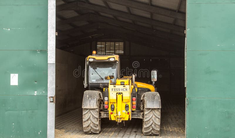 Construction Digger Loader Parked in Shed Editorial Photo - Image of ...