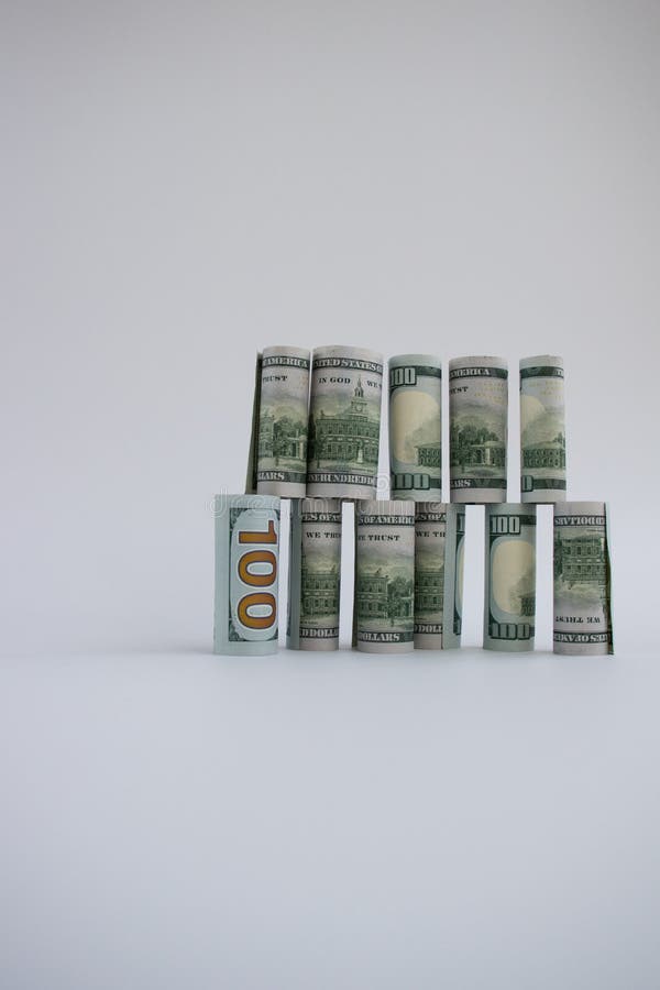 The Construction from 100 Dollars Banknotes. Money Construction. Stock ...