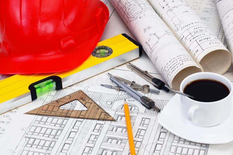 Construction drafts stock photo. Image of maths, architecture - 18545996