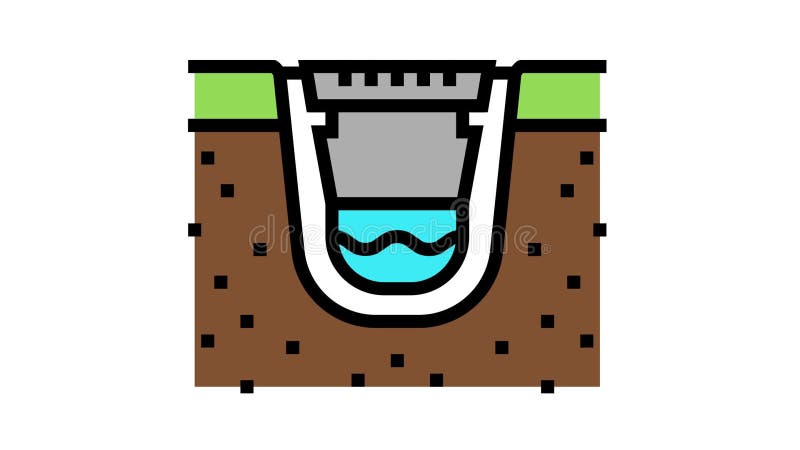 Construction of Drainage System Color Icon Animation Stock Video ...