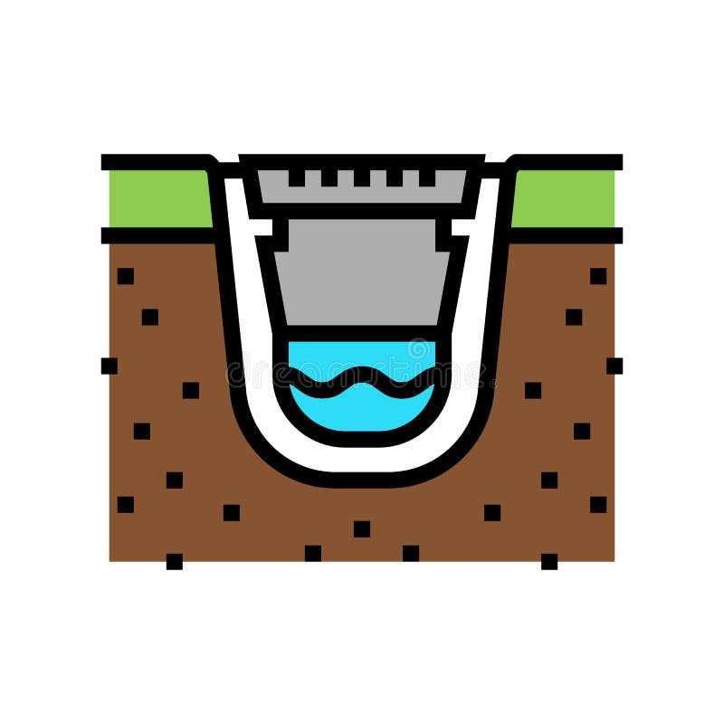 Construction of Drainage System Color Icon Vector Illustration Stock ...