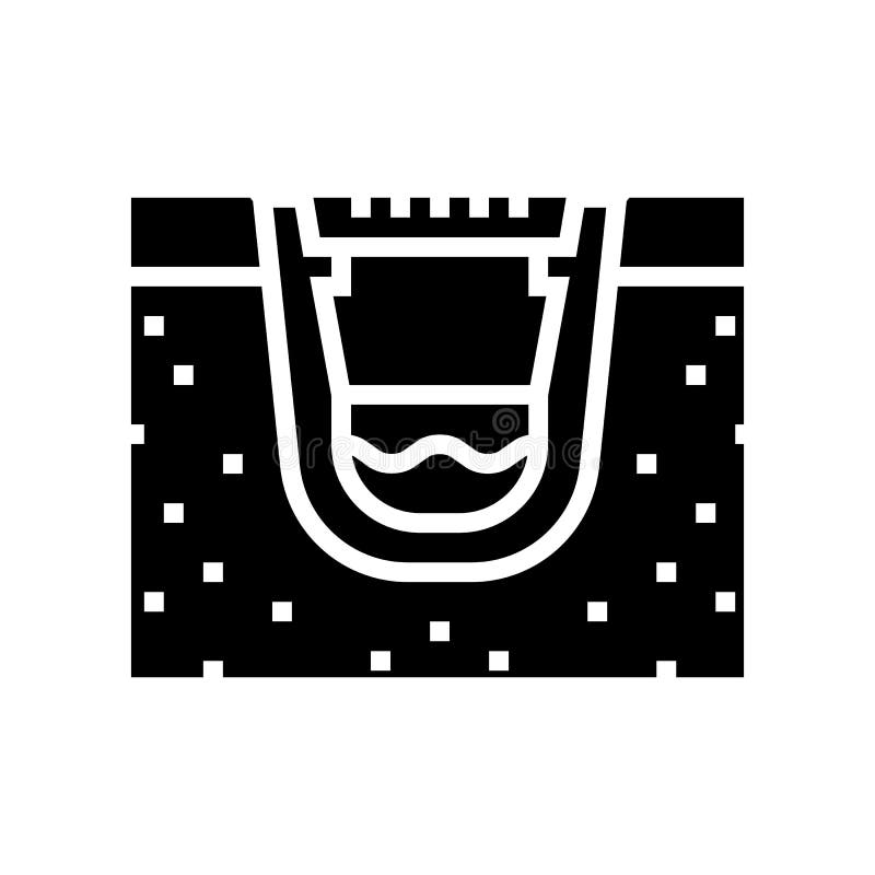 Construction of Drainage System Glyph Icon Vector Illustration Stock ...
