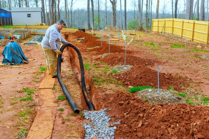 Construction of a Drainage System for Outflow of Rainwater Stormwater ...