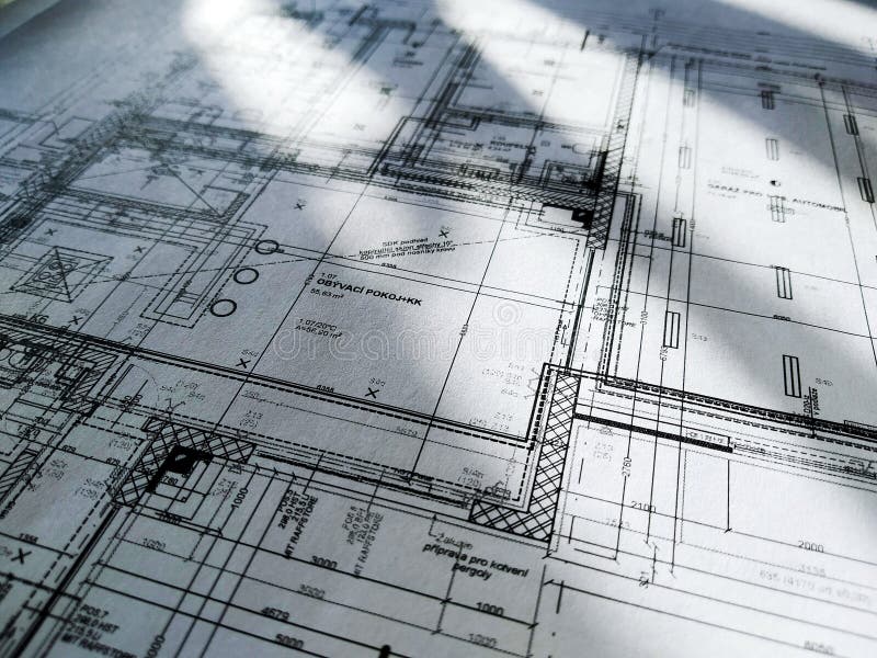 Construction Drawing Architecture Detail White Paper with Dimensions ...