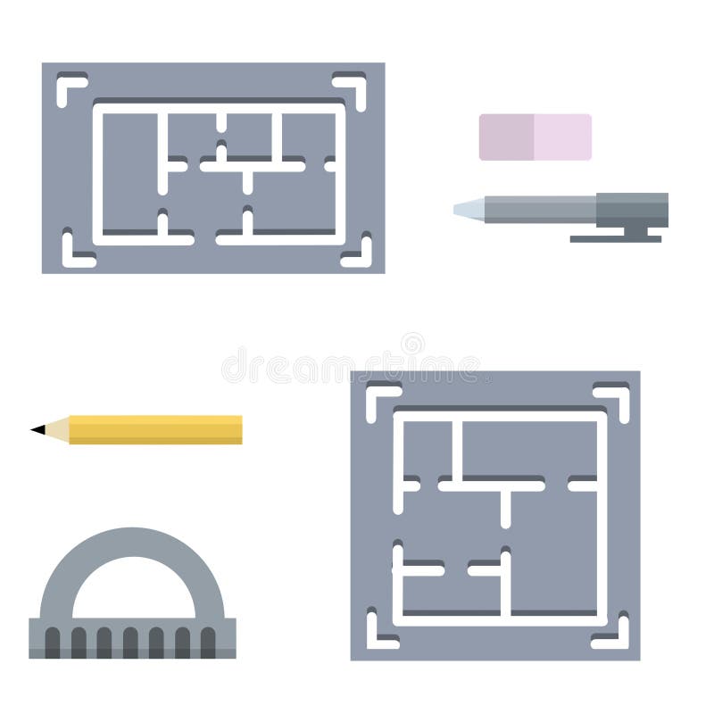 Construction Drawing. Blue Plan on Paper Stock Vector - Illustration of ...