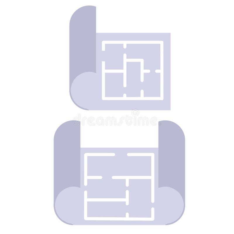 Construction Drawing. Blue Plan on Paper Stock Vector - Illustration of ...