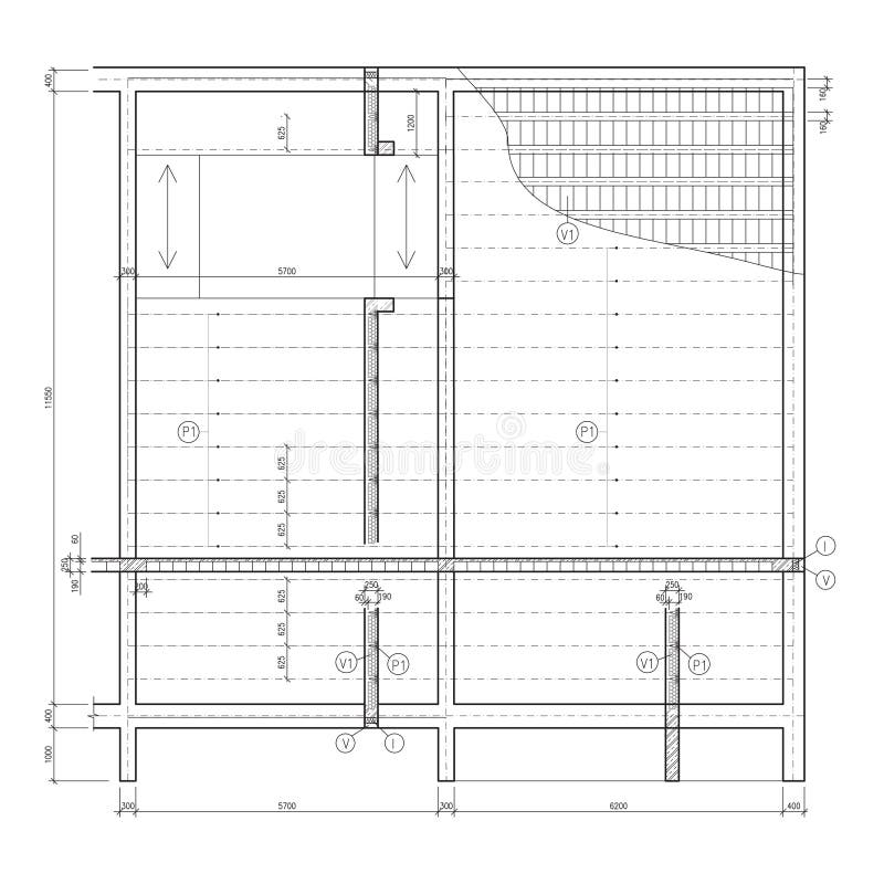 Construction Drawing, Ceiling Structure Stock Illustration ...