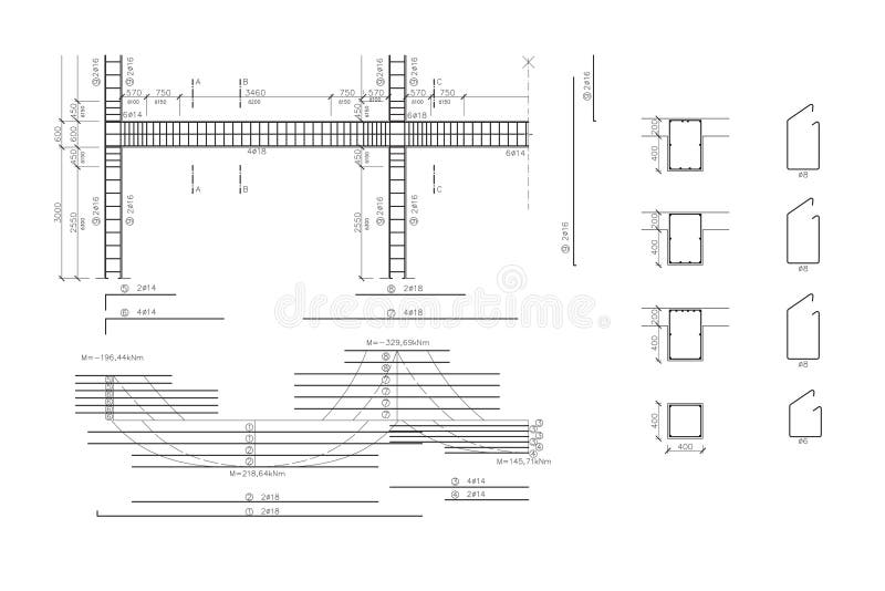 Construction Drawing, Concrete Armature Stock Illustration ...