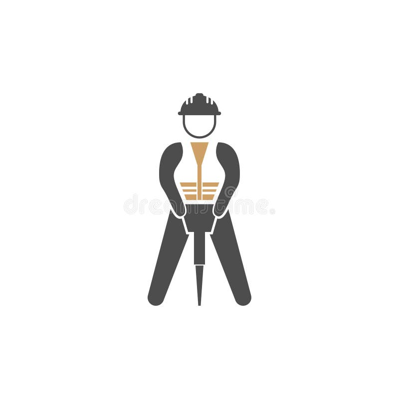 Construction Drill Icon Logo Design Template Stock Vector ...