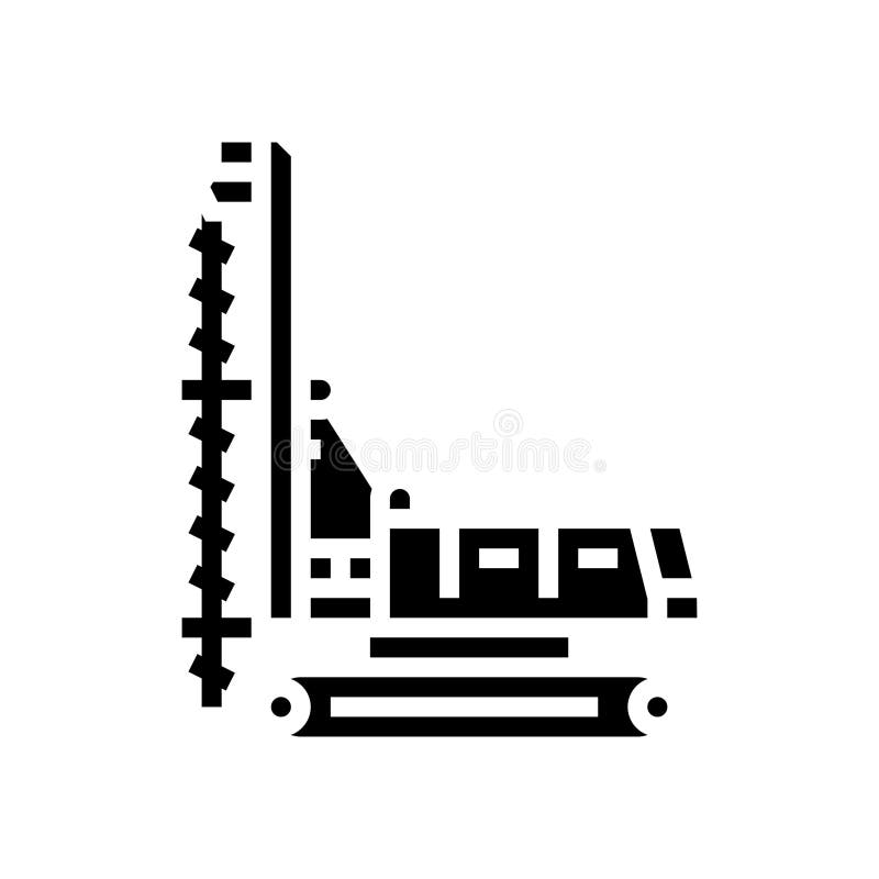 Construction Drill Vehicle Glyph Icon Vector Illustration Stock Vector ...