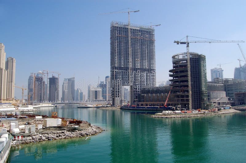 Construction in dubai stock image. Image of landmark - 59641649