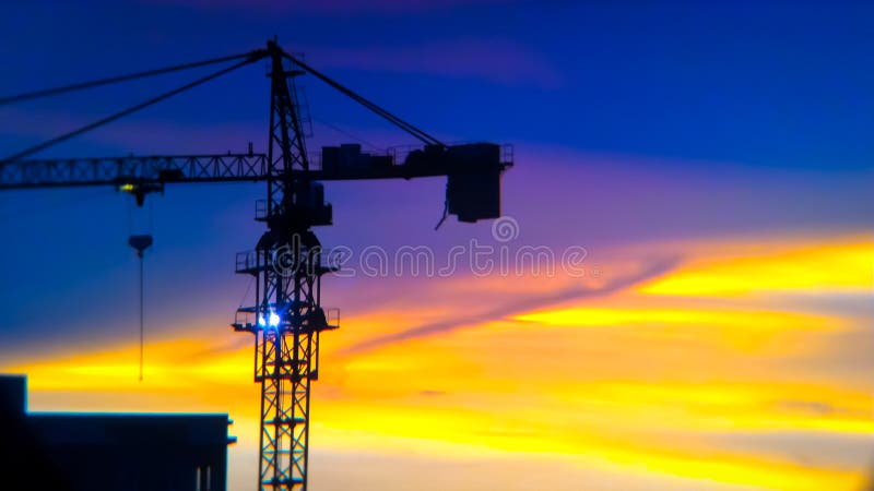 Construction at dusk stock photo. Image of dockside, waterside - 7859524