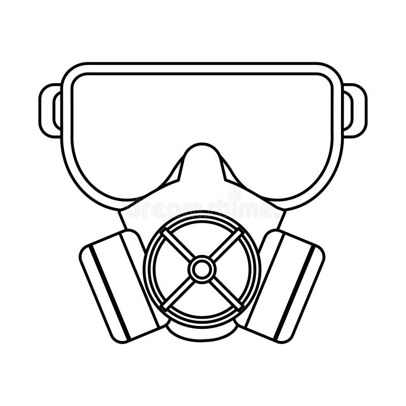 Construction Dust Mask Black and White Stock Vector - Illustration of ...