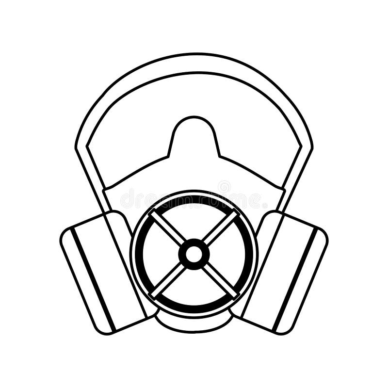 Construction Dust Mask Black and White Stock Vector - Illustration of ...