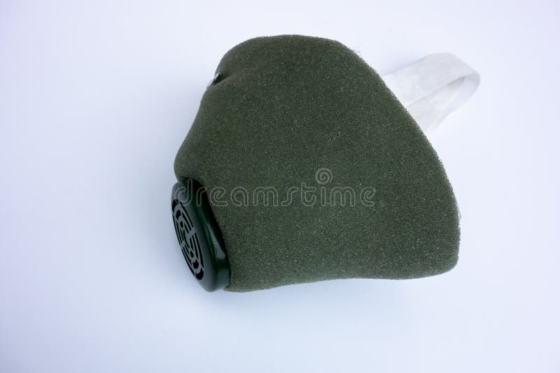 Construction Dust Mask, Green on White Isolate Stock Image - Image of ...