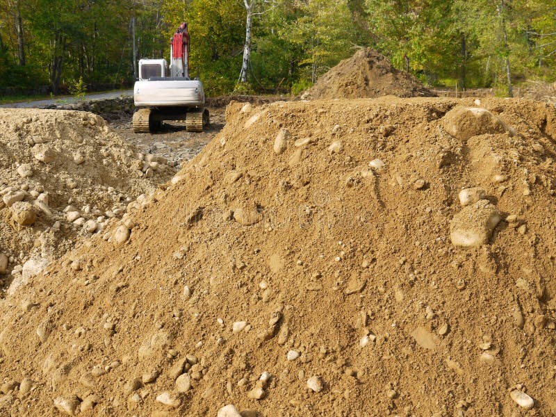 Construction: Earth Pile and Excavated Rocks Stock Photo - Image of ...