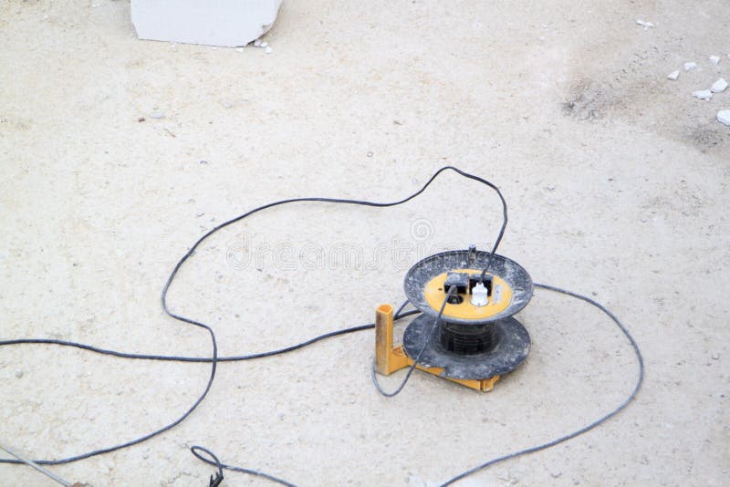 Construction Electric Tools are on a Concrete Screed Stock Image ...