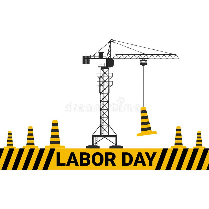 Construction Elements, Crane Vector on White Background, Hard Work, Construction Works, Crane ...