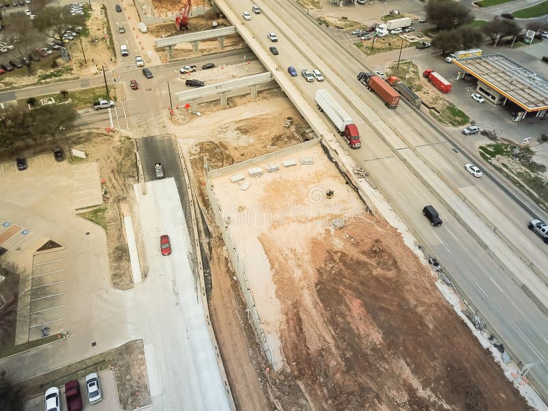 Construction of Elevated Highway in Progress in Houston, Texas, Stock ...