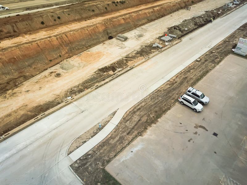 Construction of Elevated Highway in Progress in Houston, Texas, Stock ...