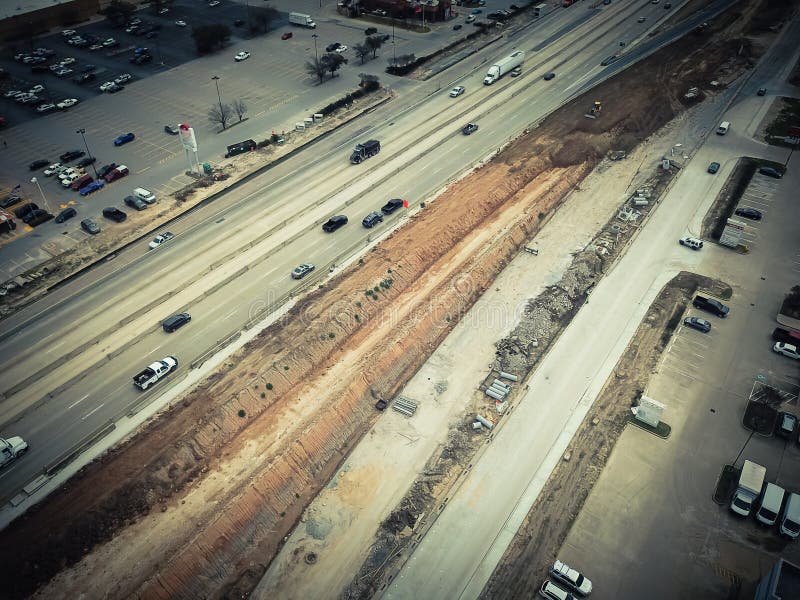 Construction of Elevated Highway in Progress in Houston, Texas, Stock ...