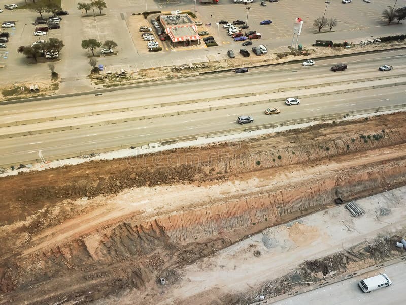 Construction of Elevated Highway in Progress in Houston, Texas, Stock ...