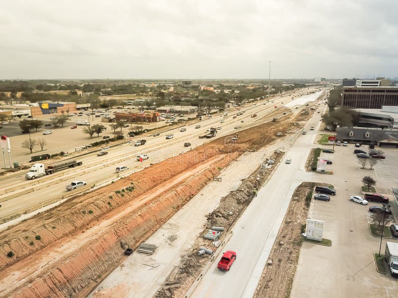 Construction of Elevated Highway in Progress in Houston, Texas, Stock ...