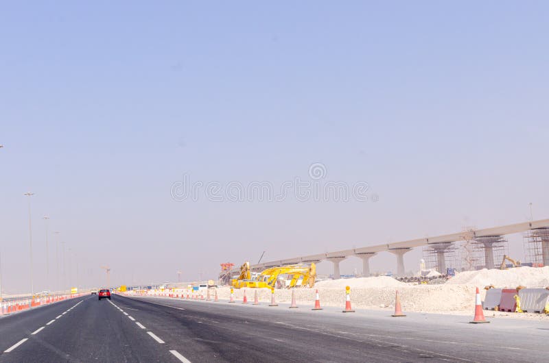 Elevated Metro Track Construction Stock Image - Image of highway ...