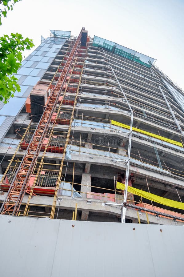 Construction Elevator Outside the Facade of a Multi-storey Building ...