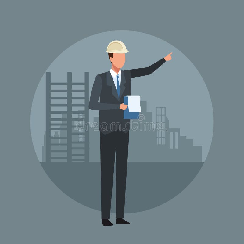 Construction Engineer and Architec Avatar Stock Vector - Illustration ...