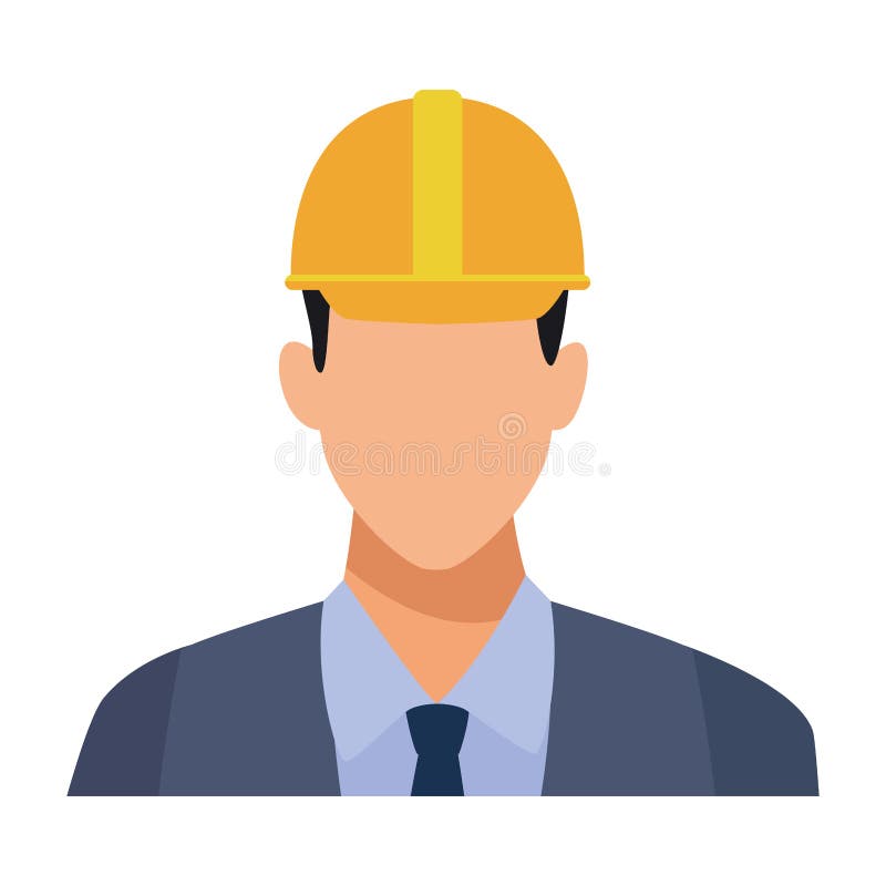 Construction Engineer Avatar Profile Colorful Stock Vector ...