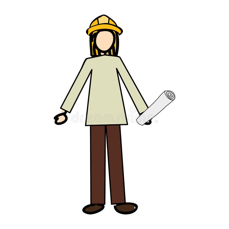 Construction Engineer Cartoon Icon Image Stock Vector - Illustration of ...