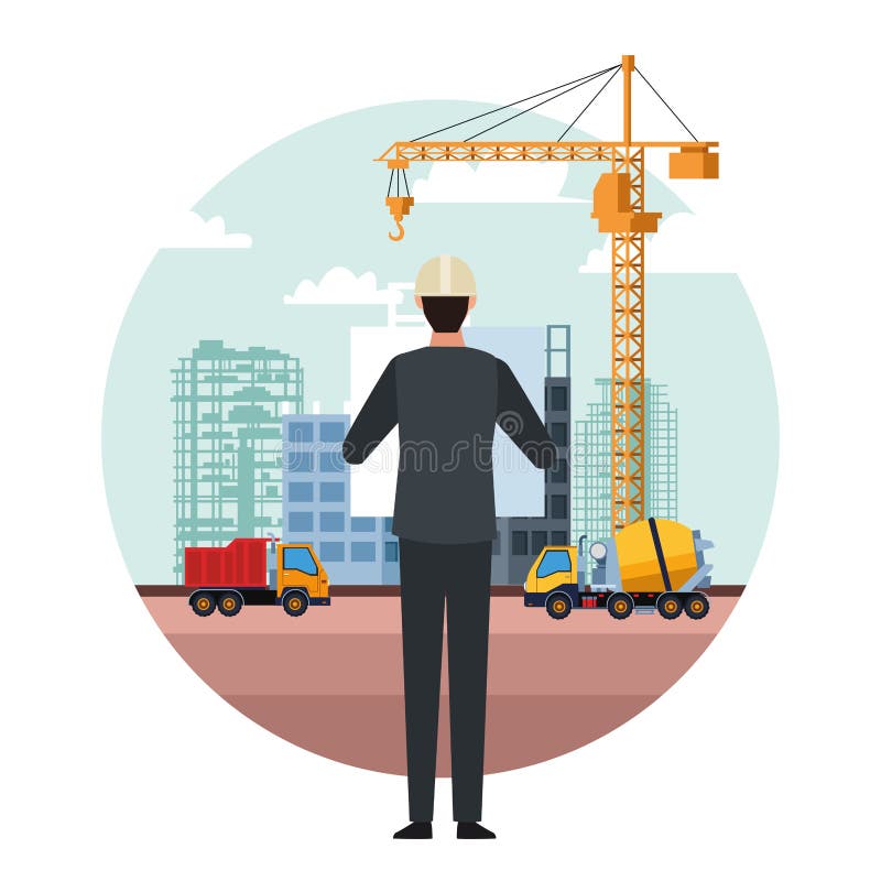 Construction Engineer Cartoon Stock Vector - Illustration of home ...