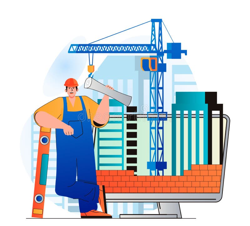 Modern bricklayer logo stock vector. Illustration of architecture - 247211458