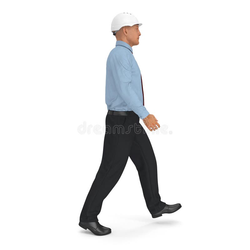 Construction Engineer in Hardhat Walking Pose Isolated on White ... Construction Engineer in Hardhat Walking Pose Isolated on White ...