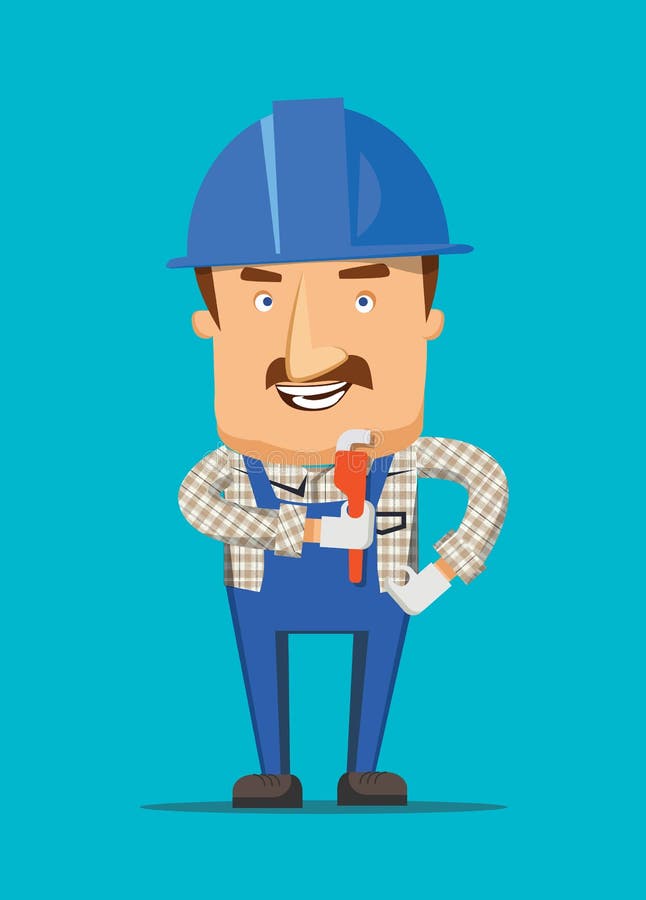 Construction Engineer and Human Worker Smiling on a Job Illustration ...