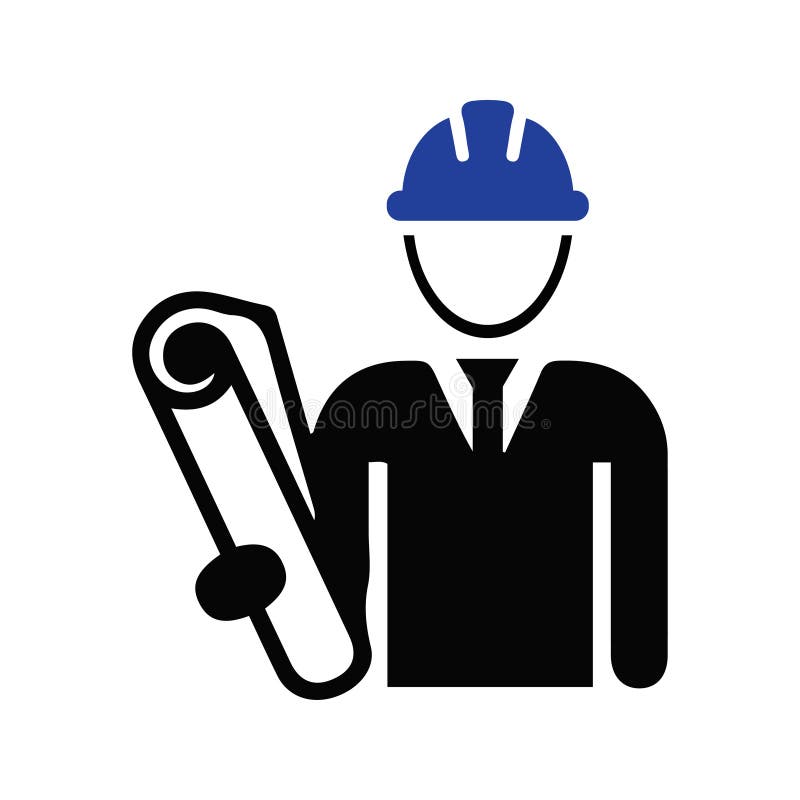 Construction engineer icon stock vector. Illustration of project ...