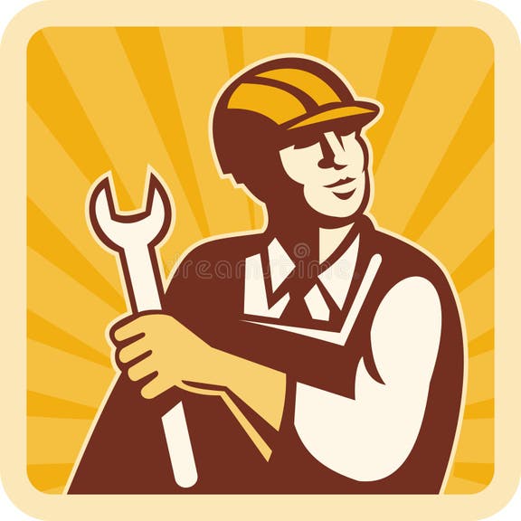 Construction Engineer Mechanic Stock Illustration - Illustration of ...