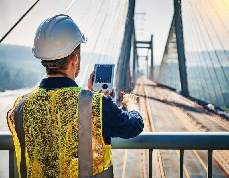 Construction Engineer Monitoring Structural Integrity of Stock Image ...