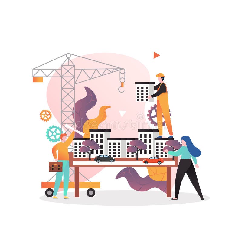 Construction Engineer Services, Vector Concept for Web Banner, Website ...